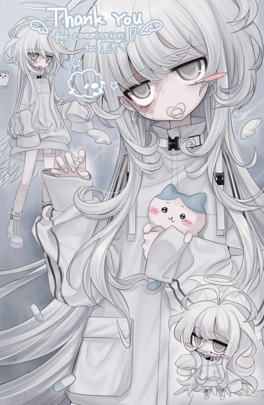 Safebooru - 1girl abstract background absurdres animal blunt bangs ...