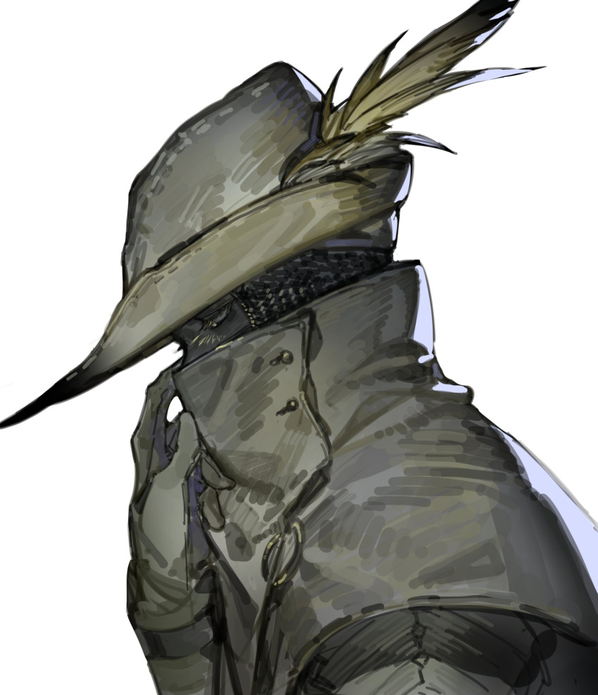 Safebooru - 1boy adjusting clothes adjusting collar alternate costume armor chainmail dark ...