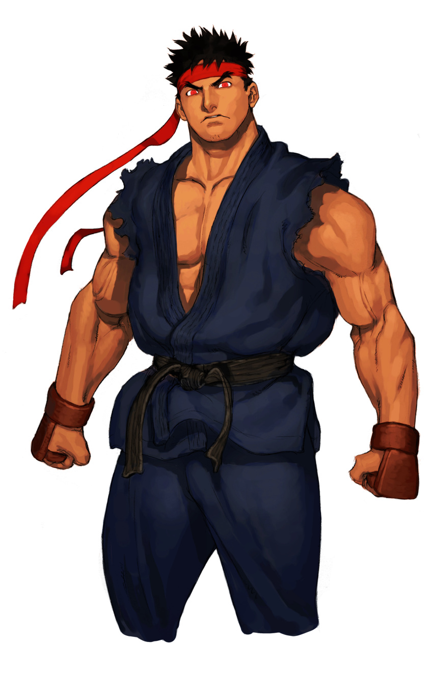 Safebooru - 1boy absurdres black hair capcom vs snk clenched hands dark persona dougi evil ryu ...