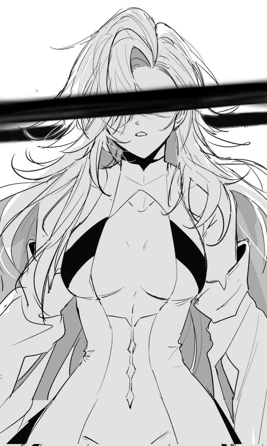 Safebooru - 1girl bare shoulders celenova covered eyes detached sleeves dress floating headgear ...