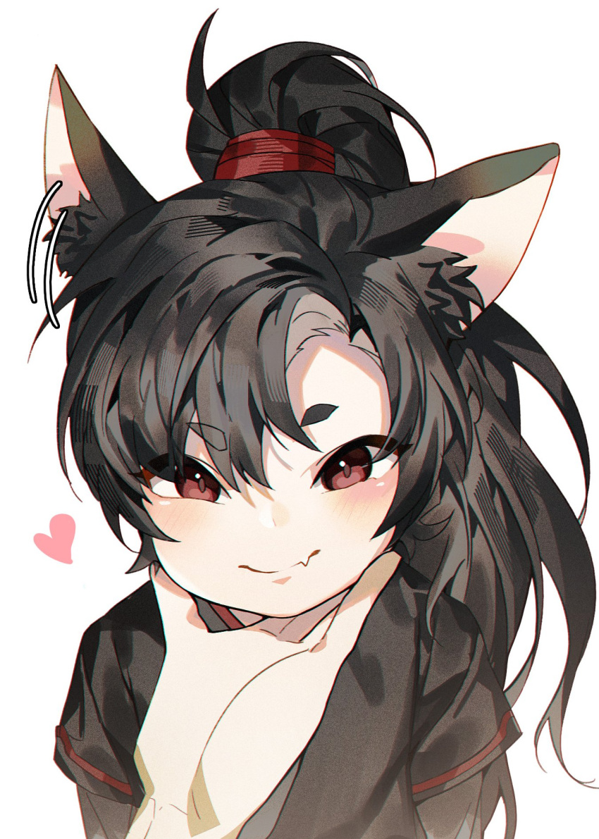 Safebooru - 1boy 1other aged down animal ear fluff animal ears black hair black hanfu blush ...