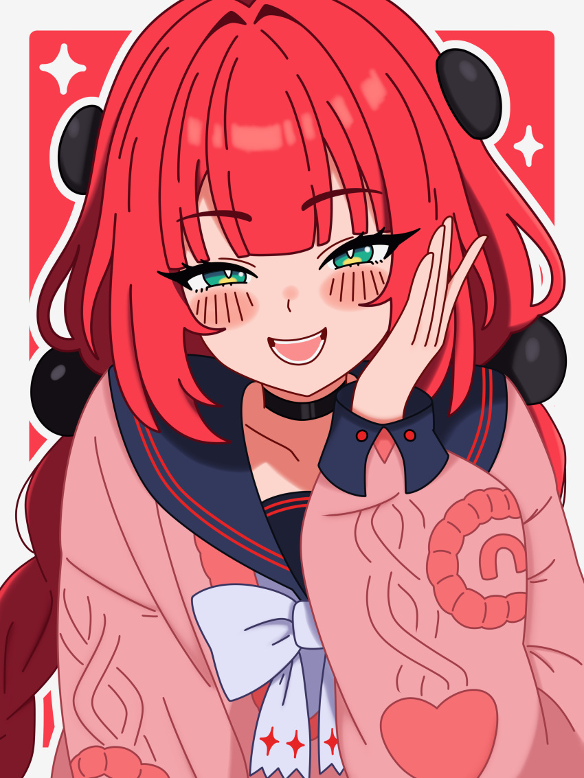 Safebooru - 1girl absurdres black choker blue sailor collar blush ...