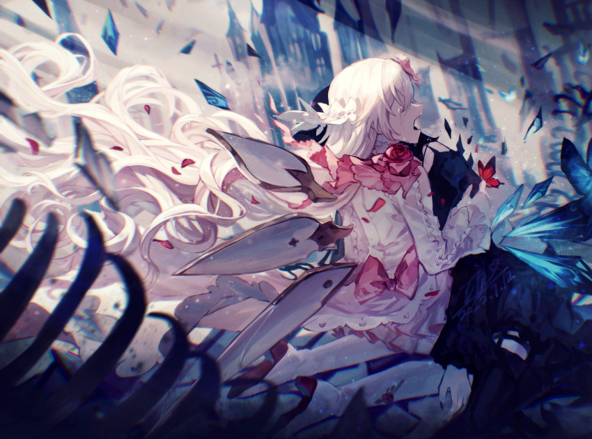 Safebooru - 2girls arcaea black dress black hair black thighhighs boots ...