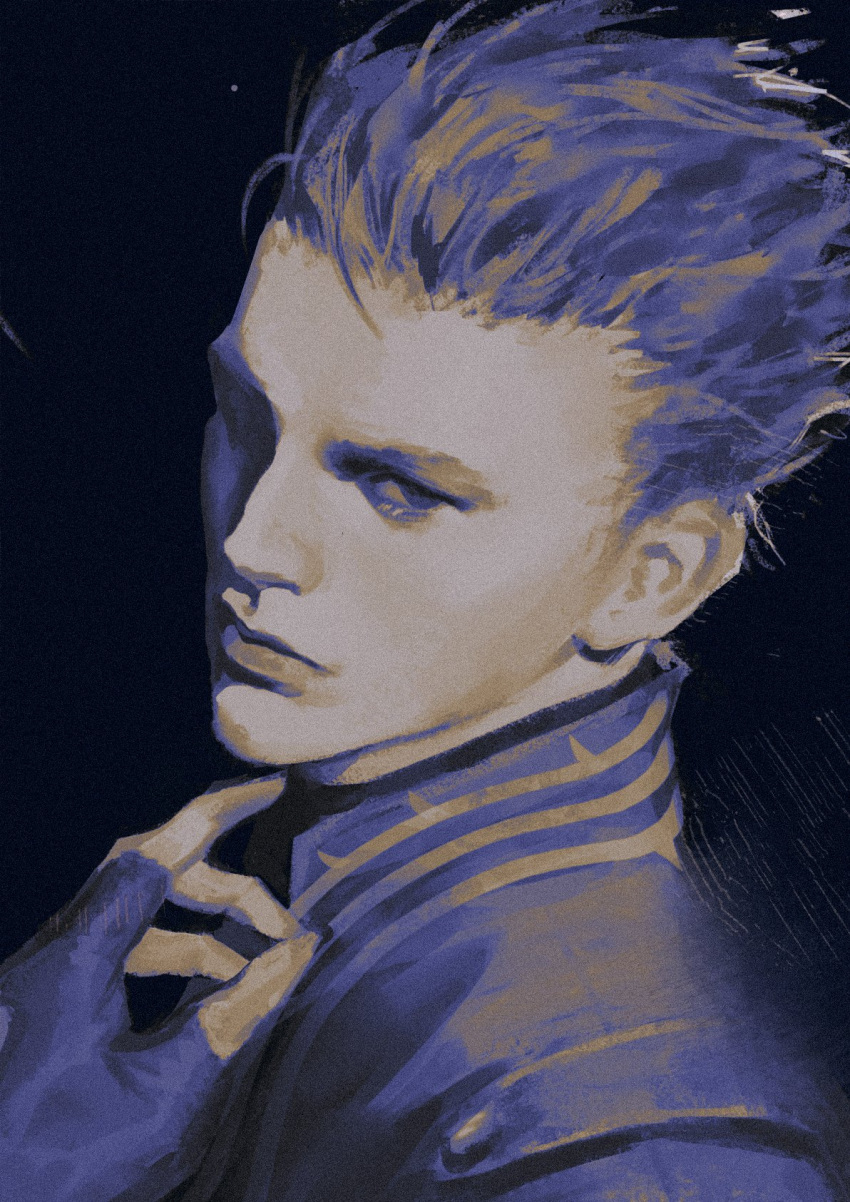 Safebooru - 1boy arm up closed mouth collared jacket commentary devil may cry (series) devil may ...