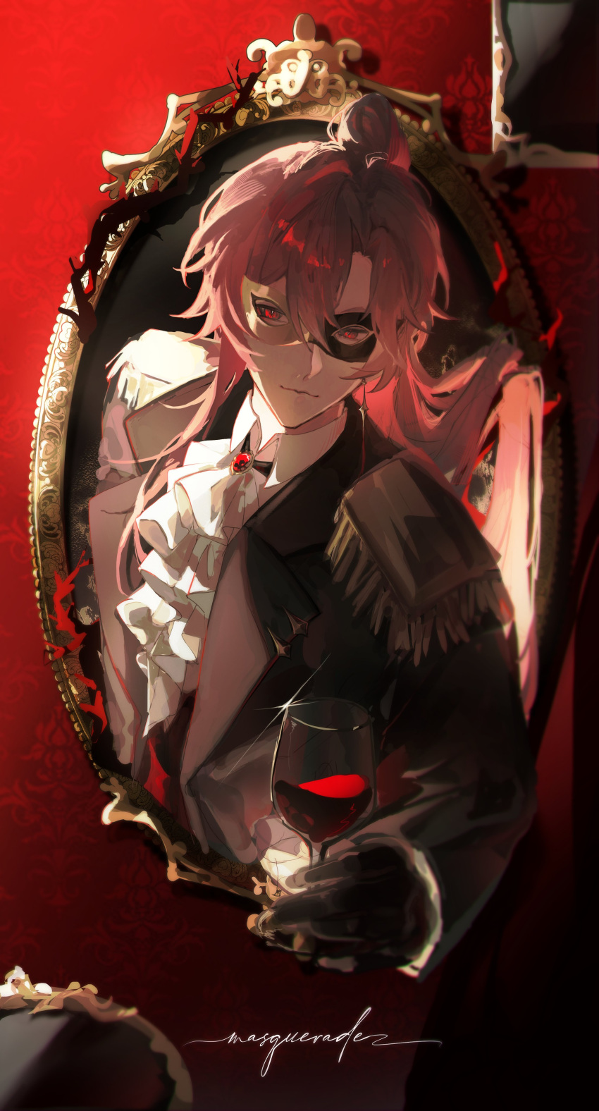 Safebooru - 1boy absurdres alcohol androgynous animification ascot ...