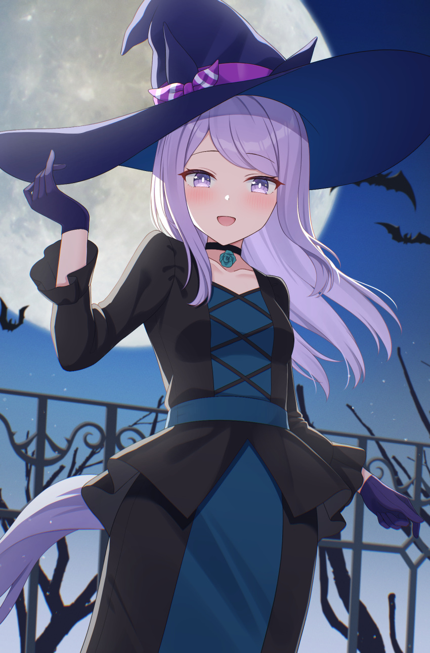 Safebooru - 1girl animal ears black dress black gloves black headwear blush dress gloves hat ...