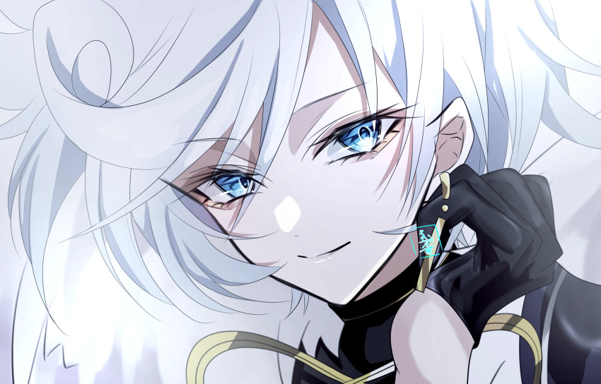 Safebooru - 1boy absurdres black gloves black shirt blue eyes cielomort ...