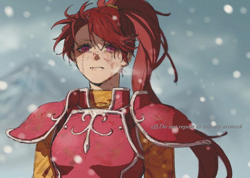 Safebooru - 1girl 91007 armor blurry blurry background breastplate ...