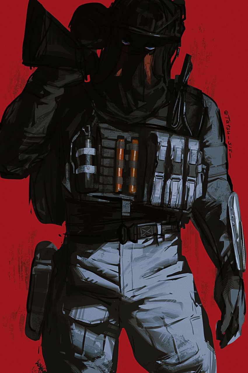 Safebooru - 1boy absurdres black mask black pants blue eyes call of ...