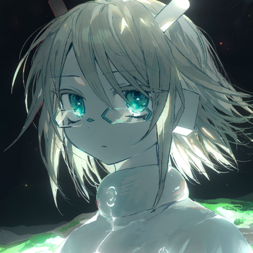 Safebooru - 1girl absurdres aqua-framed eyewear aqua eyes backlighting ...