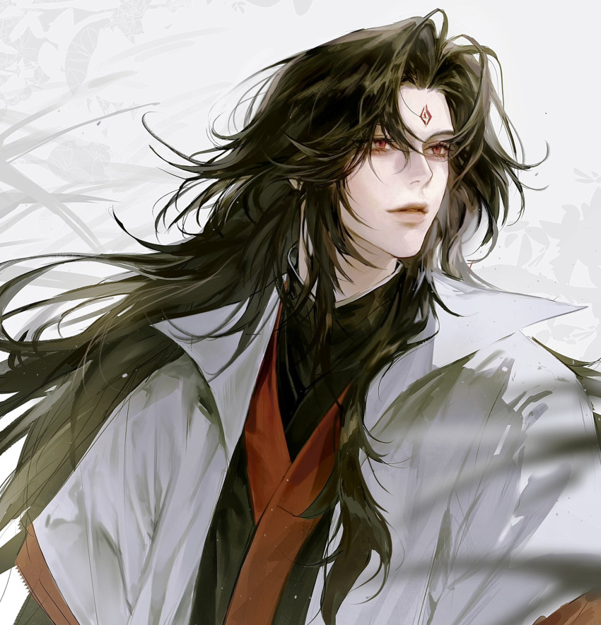 Safebooru - 1boy black hair black hanfu blurry blurry foreground cape ...