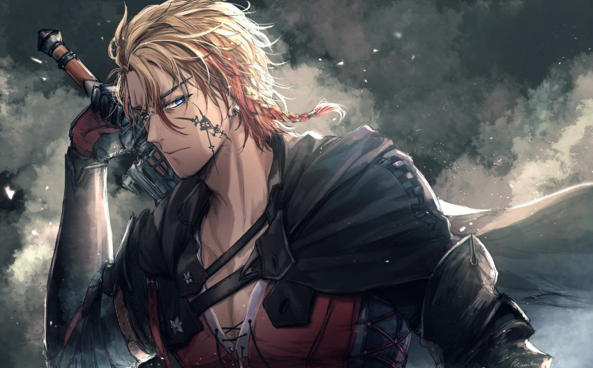 Safebooru - 1boy absurdres artist name axel syrios blonde hair blue ...