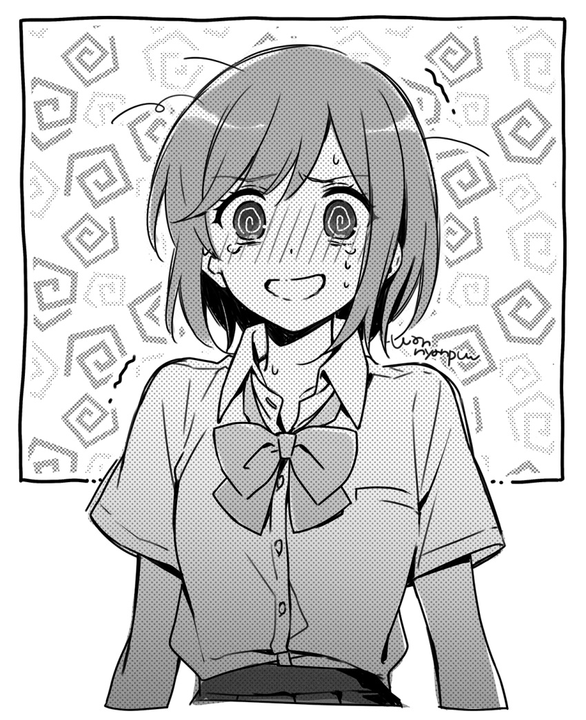 Safebooru - 1girl @ @ blush bow bowtie crying crying with eyes open ...
