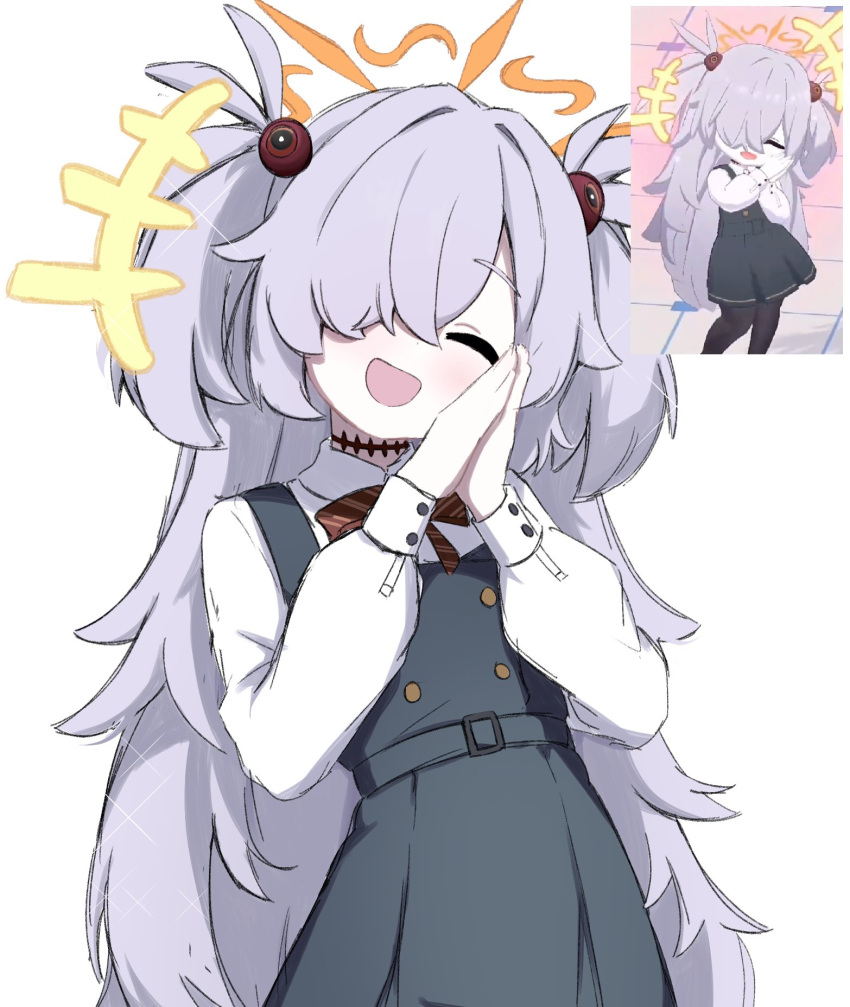 Safebooru - 1girl black dress blue archive buttons collared shirt ...