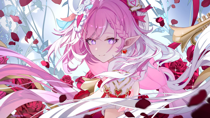Safebooru - 1girl absurdres ai dongdong dress earrings elf elysia ...