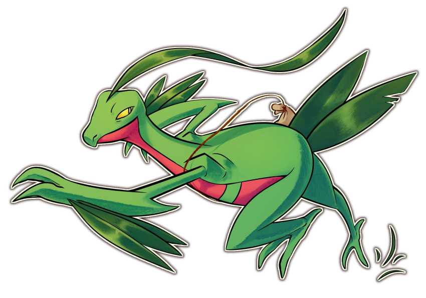 Safebooru - colored skin full body green skin grovyle highres looking ...