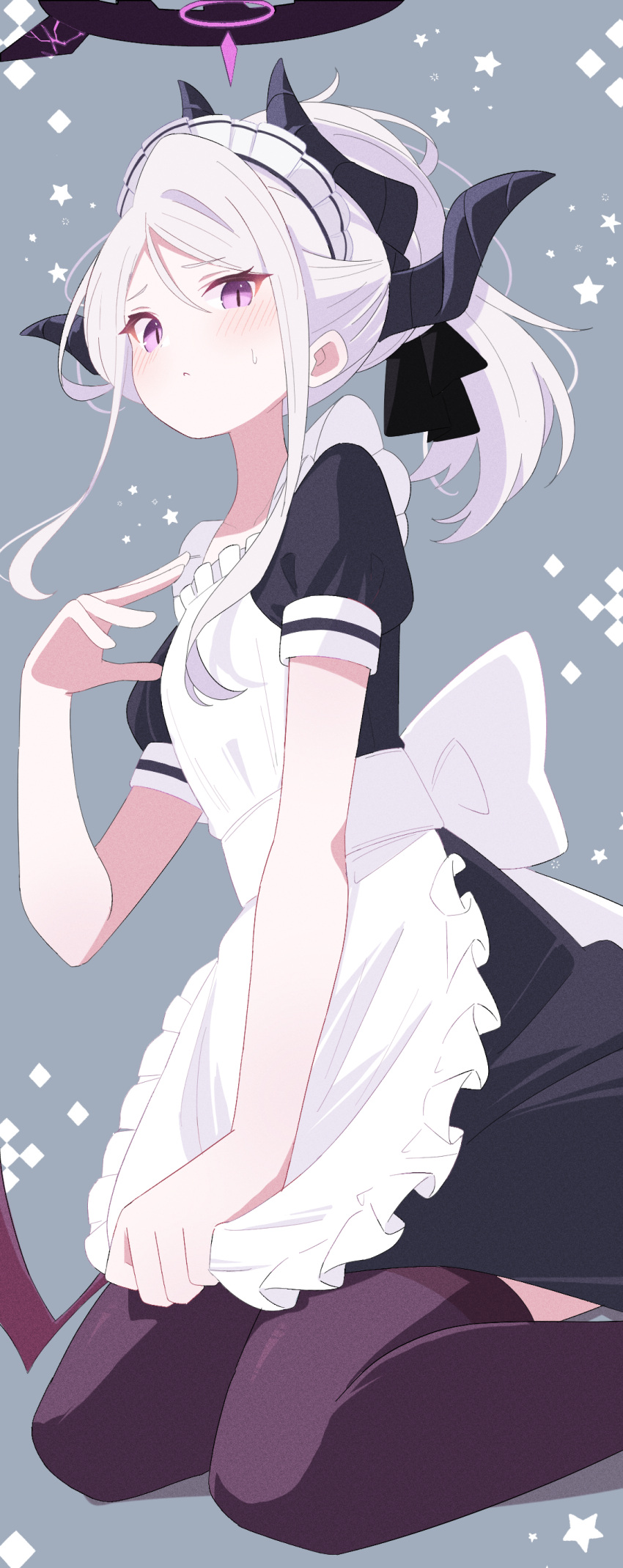 Safebooru - 1girl absurdres apron black halo blue archive breasts demon ...