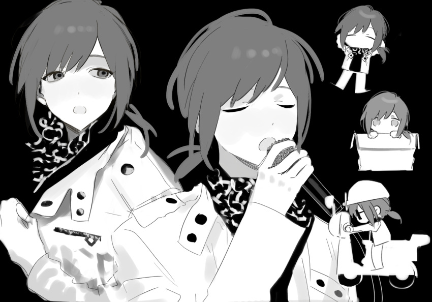 Safebooru - 1boy androgynous bishounen chibi chibi inset coat fubuki ...