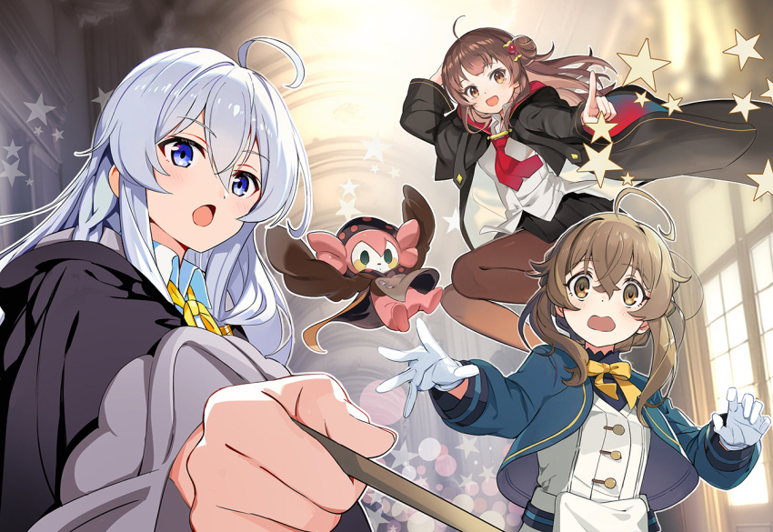 Safebooru - 3girls ahoge aru majo ga shinu made blue eyes brown eyes ...