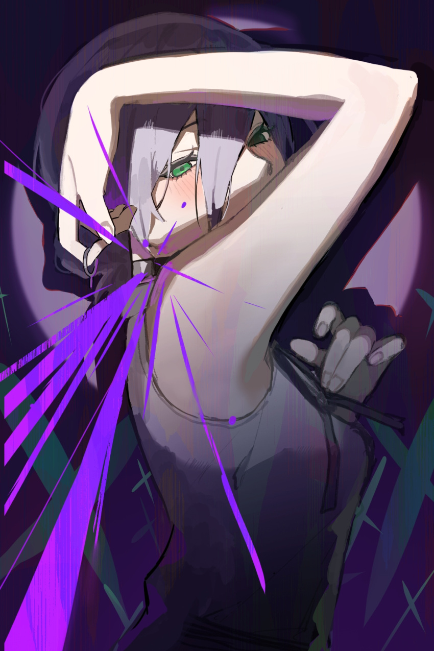 Safebooru - 1girl arm up black choker black hair black ribbon chainsaw man choker from side ...