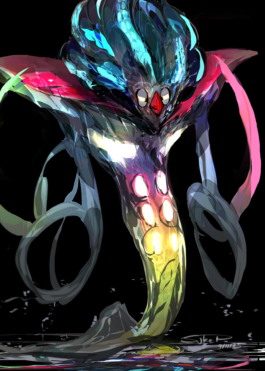 Safebooru - absurdres beak black background colored skin dated highres ...