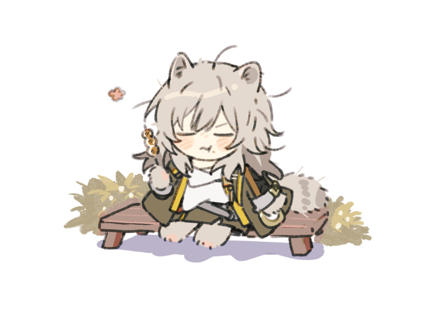 Safebooru - 1girl animal ears barefoot black jacket black skirt blush ...