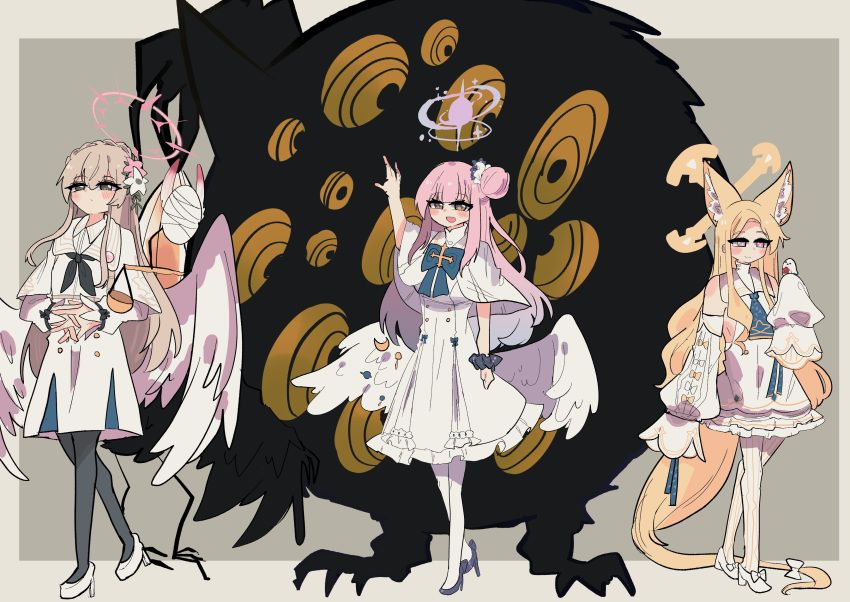 Safebooru - absurdres animal ear fluff awaji (hotel kyuu awaji) big bird (project moon) bird ...