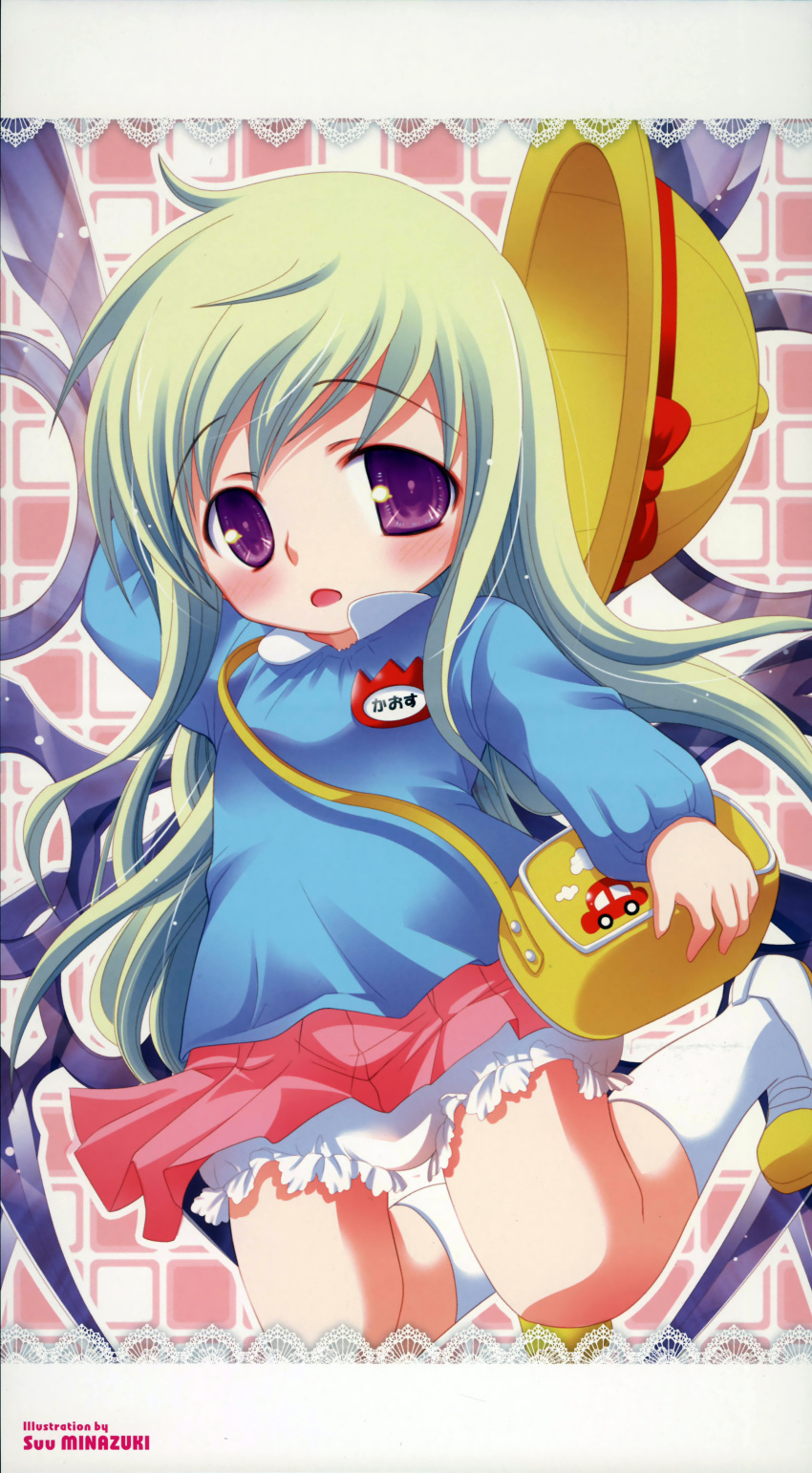 Safebooru - 1girl absurdres ahoge artist name bag blue shirt blush chaos (sora no otoshimono ...