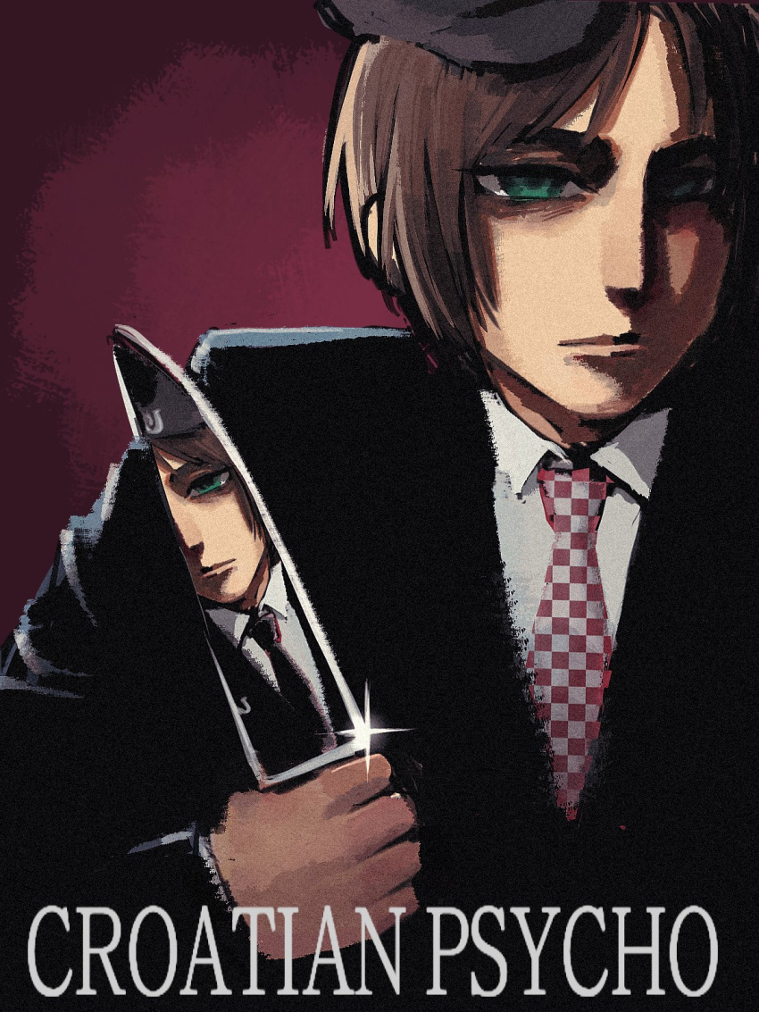 Safebooru - 1girl american psycho anica domazet black jacket bob cut ...