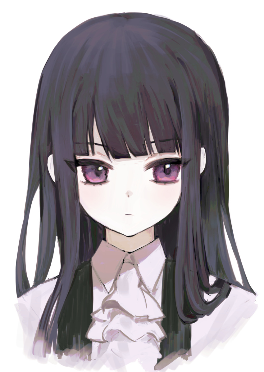 Safebooru - 1girl absurdres ascot black hair blunt bangs closed mouth ...