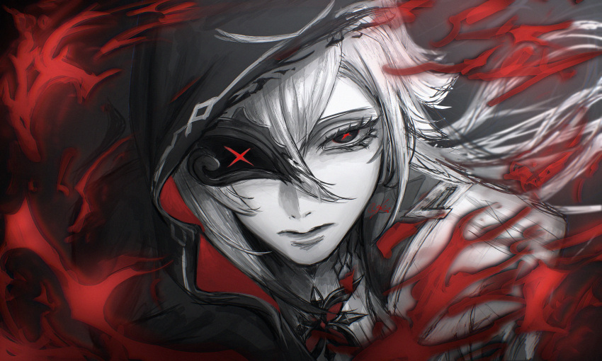Safebooru - 1girl arlecchino (genshin impact) cloak closed mouth ...