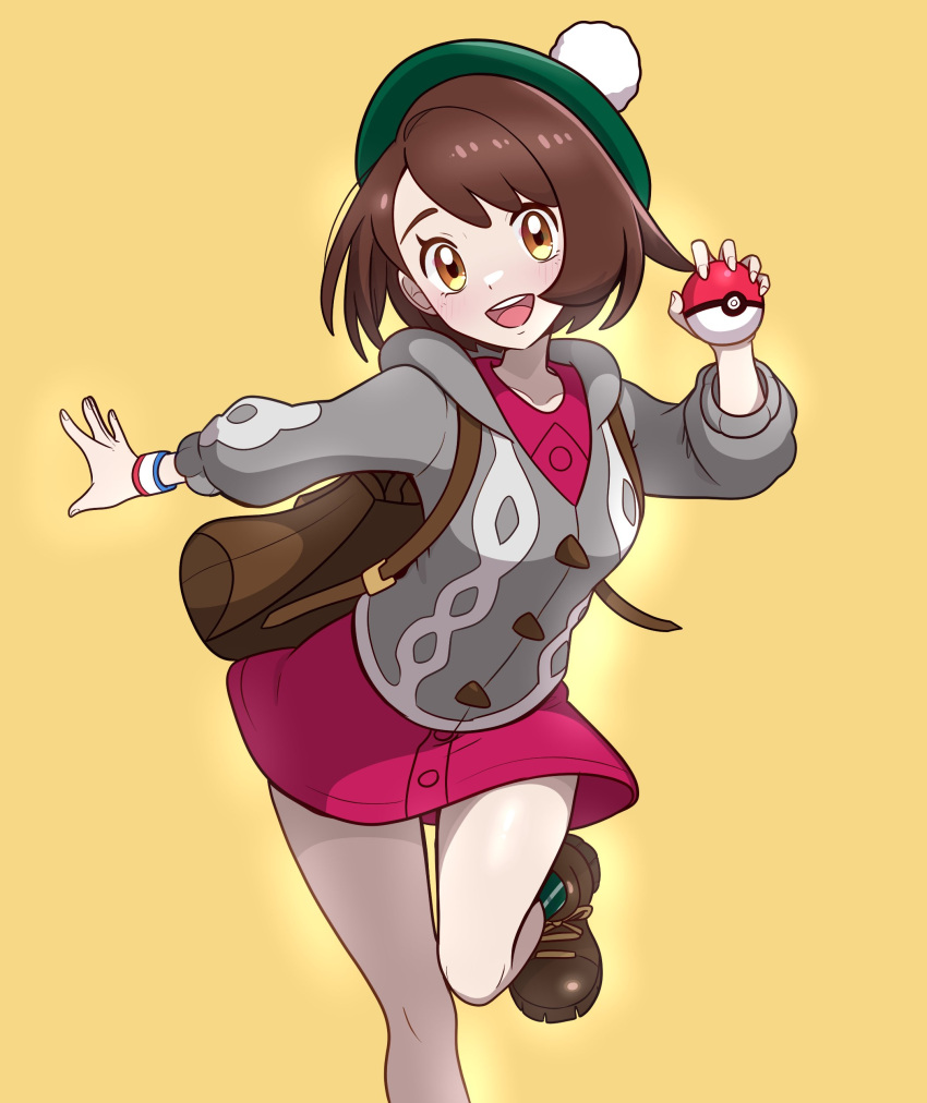 Safebooru - 1girl :d absurdres backpack bag boots brown bag brown boots ...