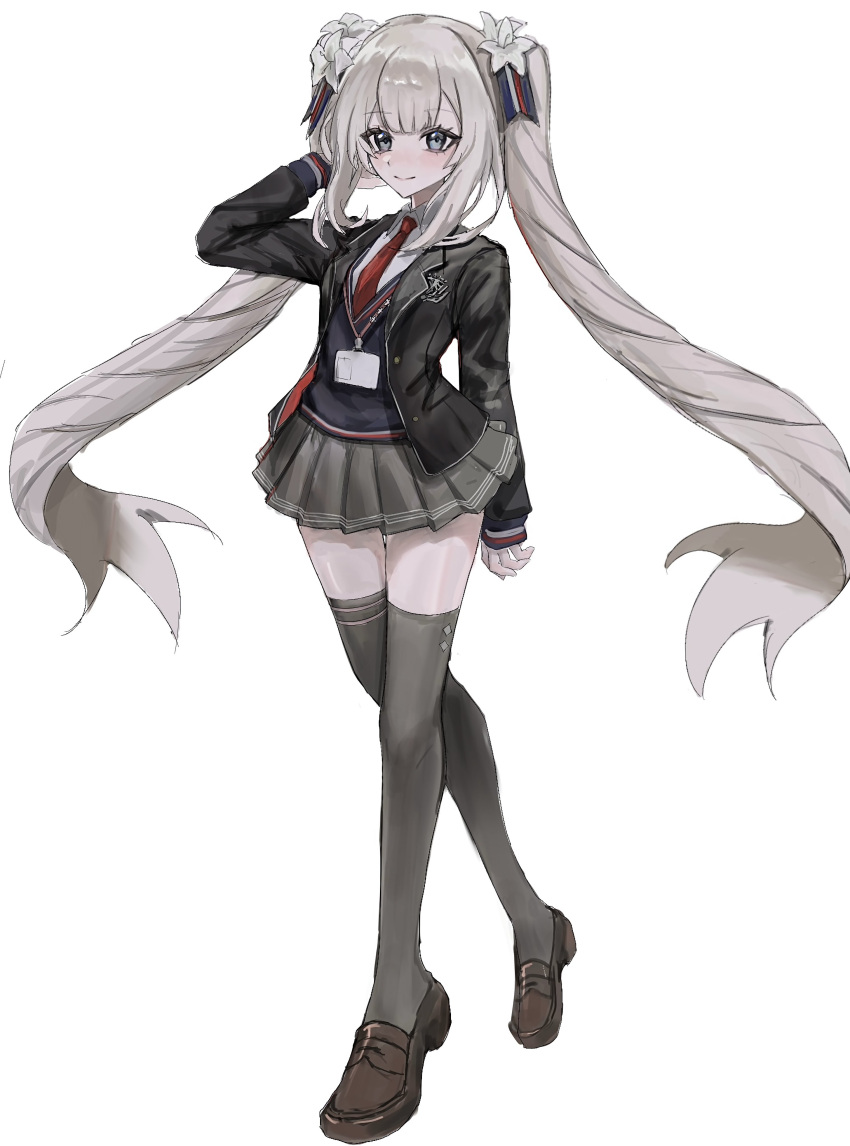 Safebooru - 1girl absurdres arm at side arm up black jacket black ...