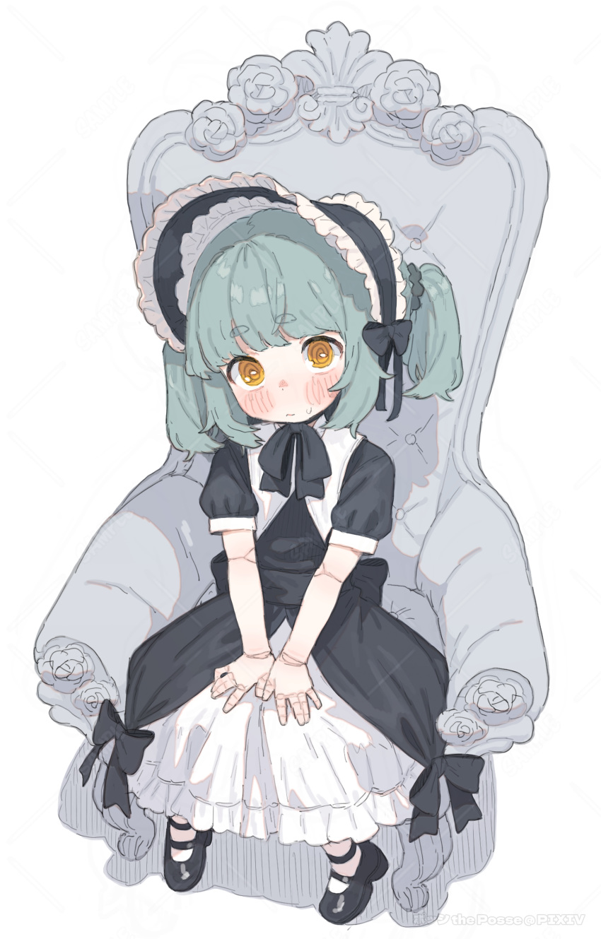 Safebooru - 1girl absurdres black dress bonnet commentary commission ...