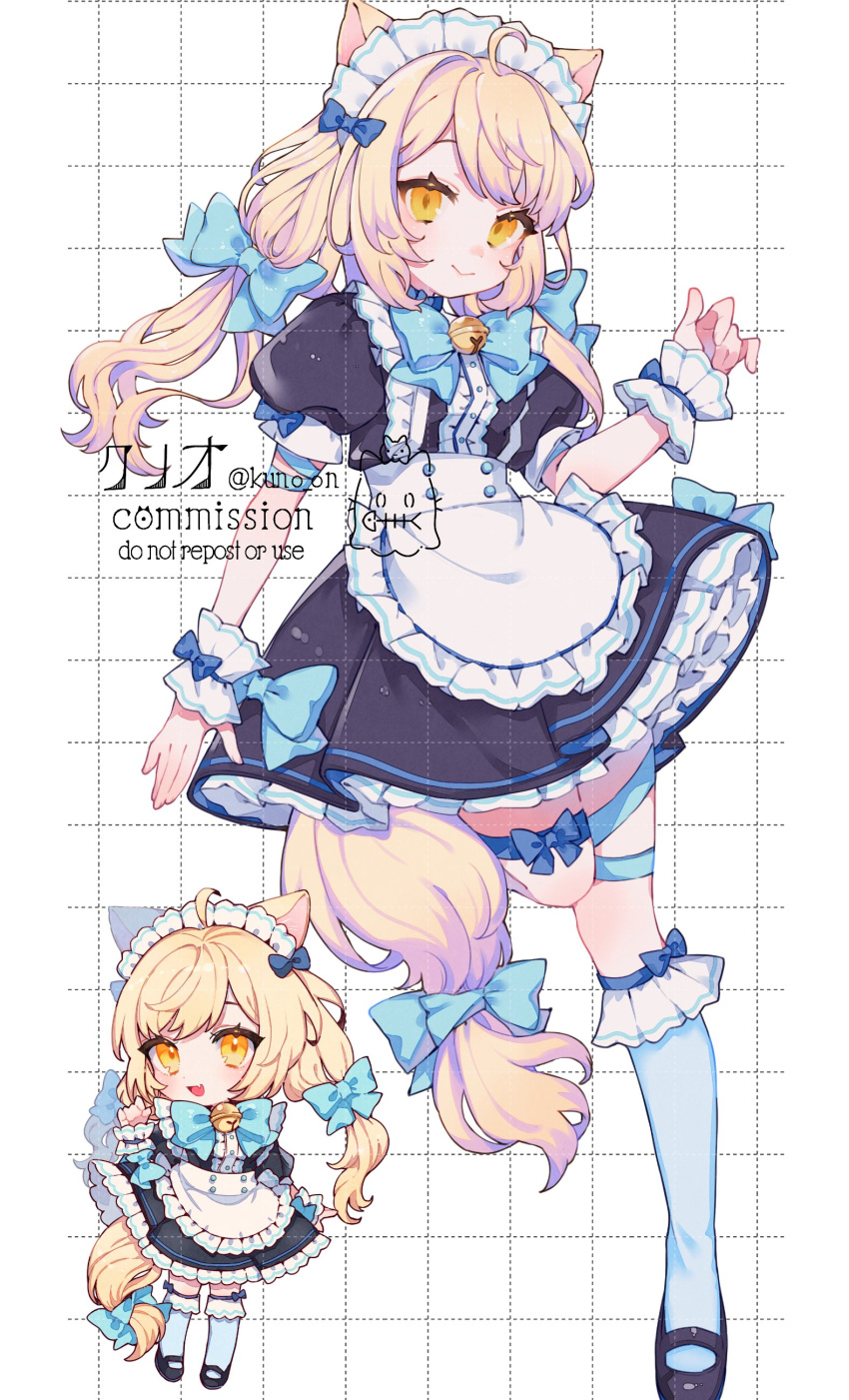 Safebooru - 1girl absurdres animal ears artist name black dress black footwear blonde hair blue ...