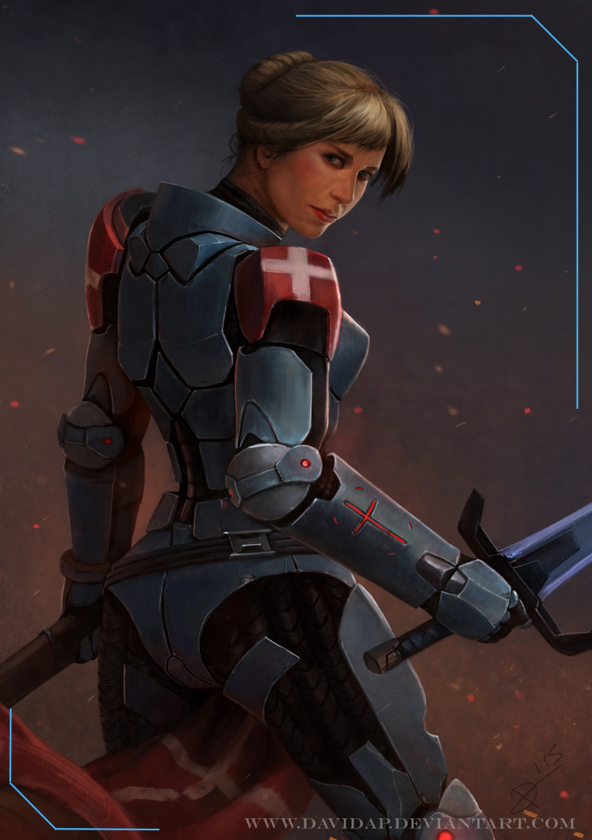 Safebooru - 1girl absurdres armor blonde hair blue armor blue eyes ...