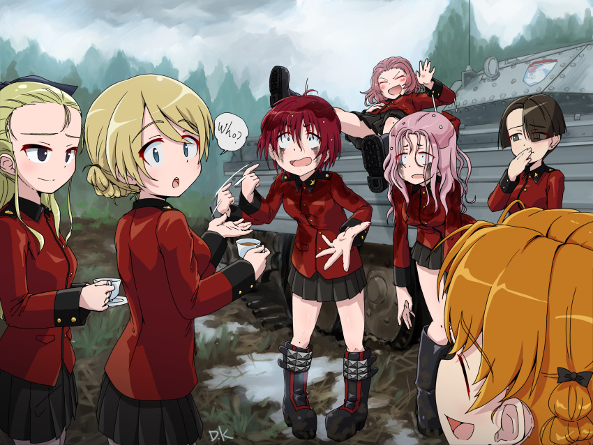 Safebooru - 6+girls absurdres assam (girls und panzer) black skirt ...