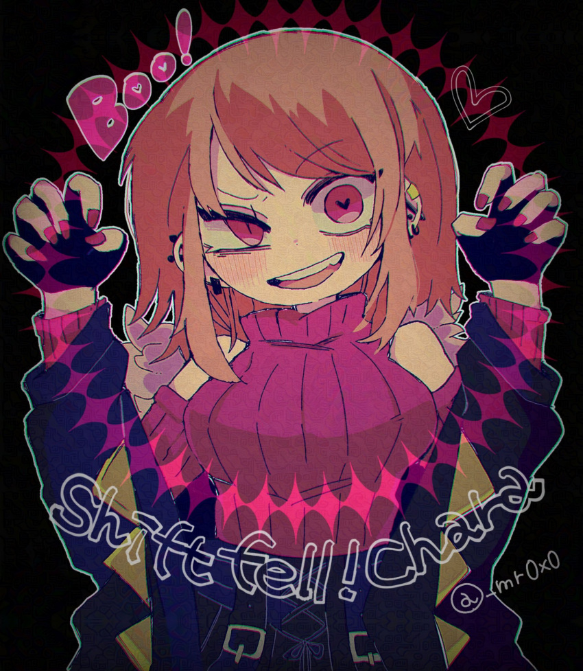 Safebooru - 1girl adversarial noise breasts brown hair chara (shiftfell ...