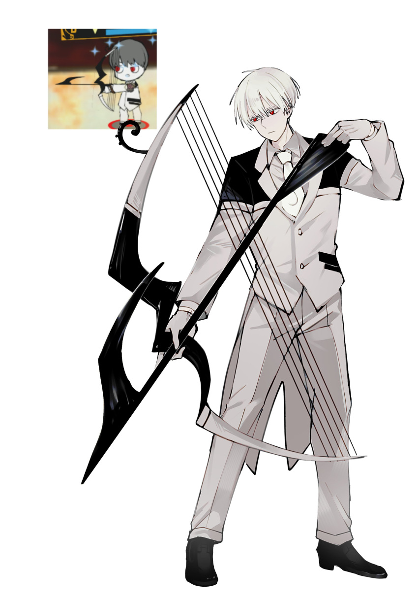Safebooru - 1boy 779 nnk absurdres alternate weapon black shoes bow ...