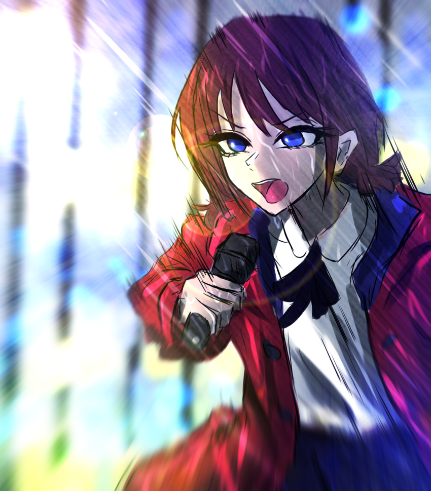 Safebooru - 1girl blue eyes brown hair commentary girls band cry ...