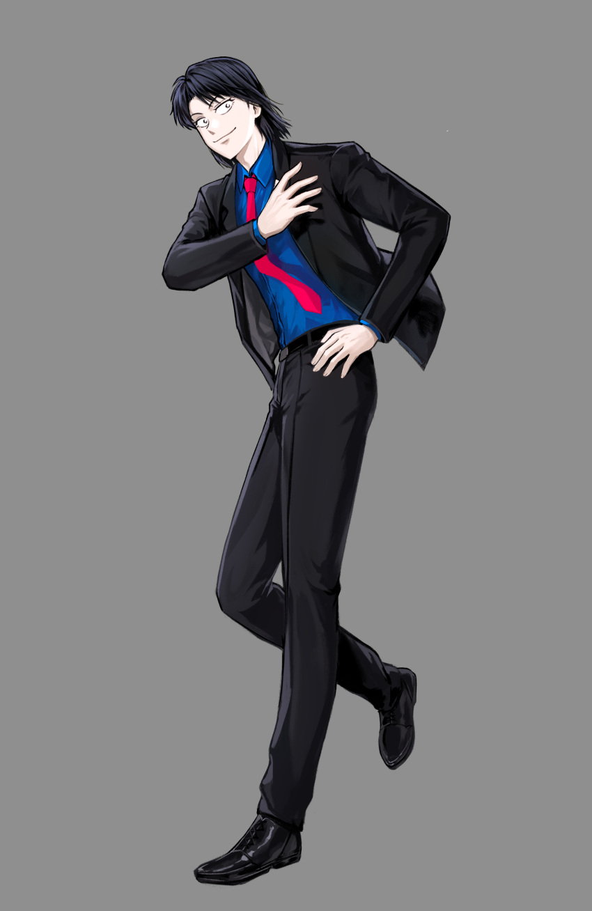 Safebooru - 1boy absurdres belt black belt black eyes black footwear black hair black jacket ...