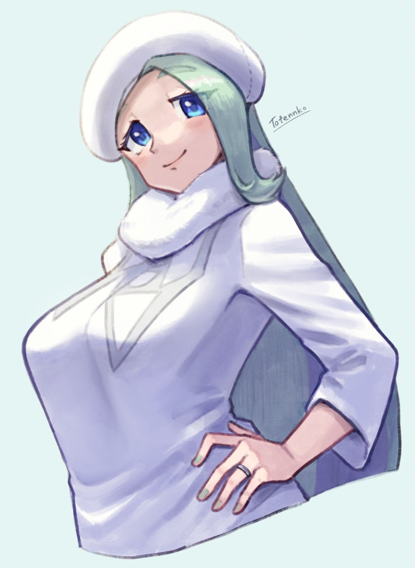 Safebooru - 1girl artist name blue eyes breasts cropped torso earrings ...