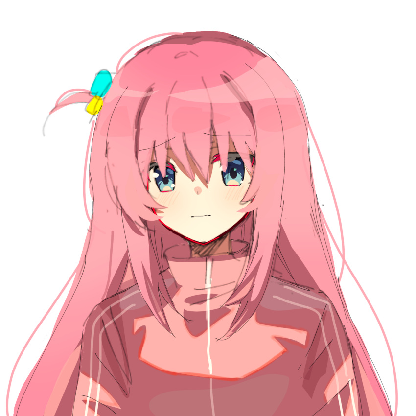 Safebooru - 1girl blue eyes bocchi the rock! chinese commentary closed mouth commentary request ...