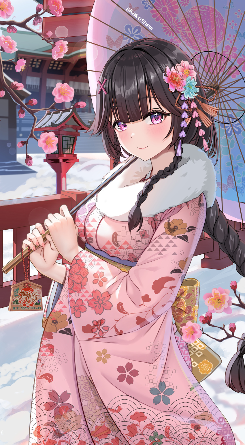 Safebooru - 1girl absurdres blush braid braided ponytail brown hair ...