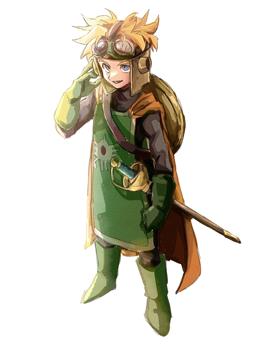 Safebooru - 1boy adjusting clothes adjusting headwear aviator goggles ...