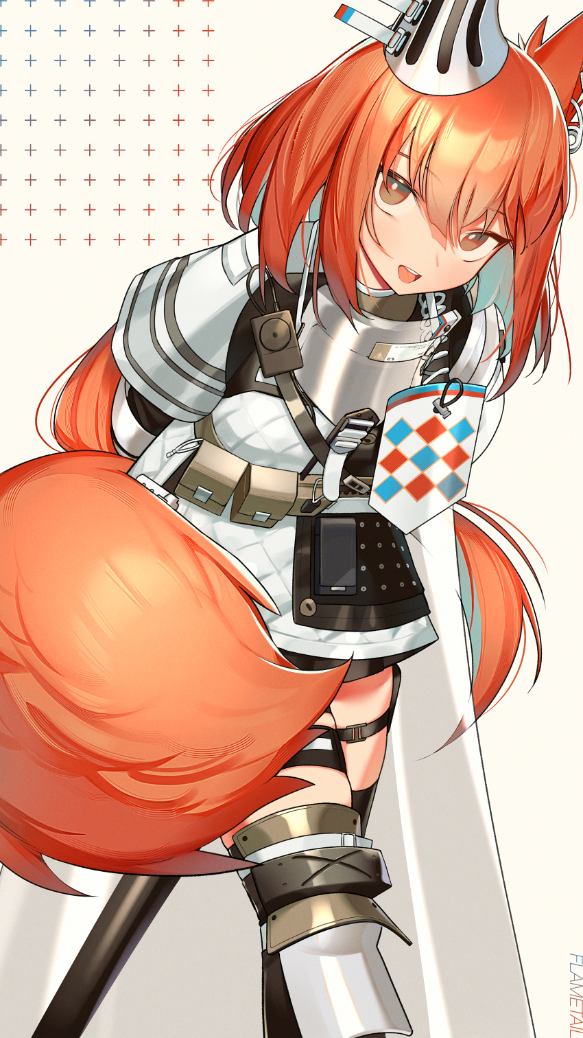 Safebooru - 1girl absurdres animal ears arknights armor arms behind back bright pupils brown ...
