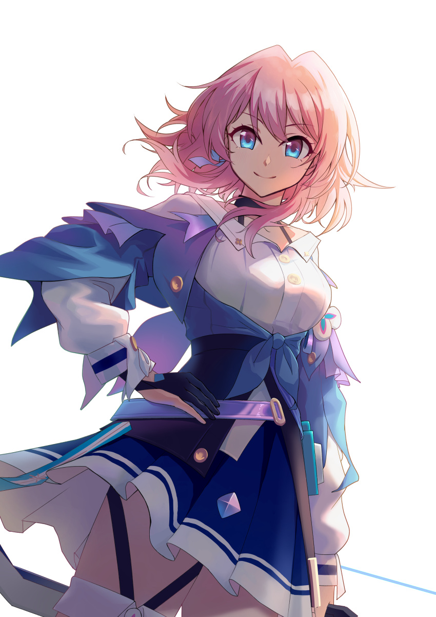 Safebooru - 1girl absurdres black choker black corset black gloves blue ...