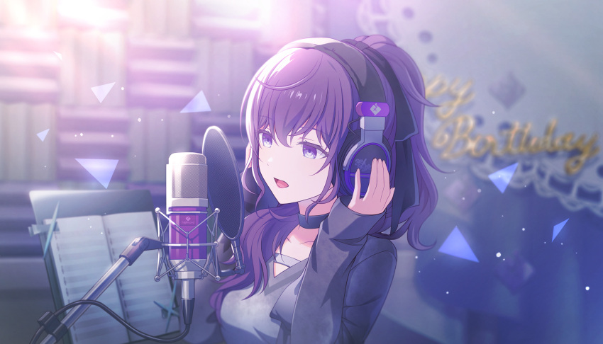 Safebooru - 1girl arms up asahina mafuyu black choker black ribbon blue ...