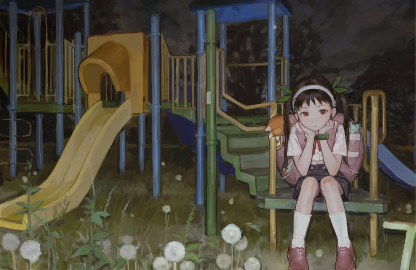 Safebooru - 1girl absurdres backpack bag bakemonogatari black hair ...
