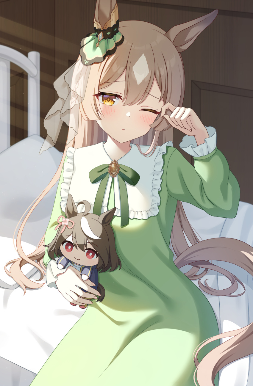 Safebooru 1girl Blue Archive Blush Brown Hair Character Doll Closed 3214